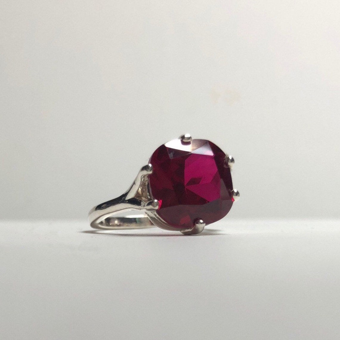 5ct Cushion Cut Ruby Ring: 10k or 14k Gold, July Birthstone - Etsy