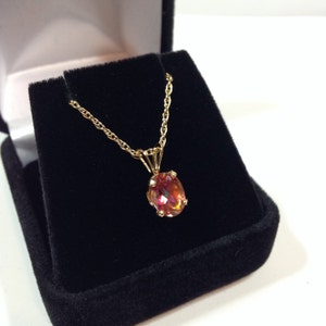 Gorgeous 1.2ct Sunset Topaz Necklace 14k Yellow Gold Filled Trending ...