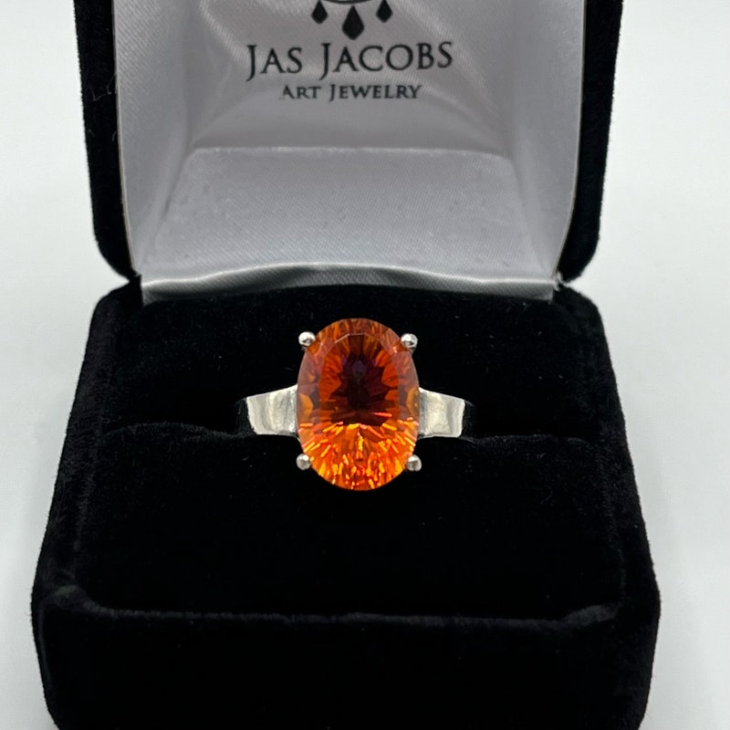 Orange Gemstone Ring - Etsy