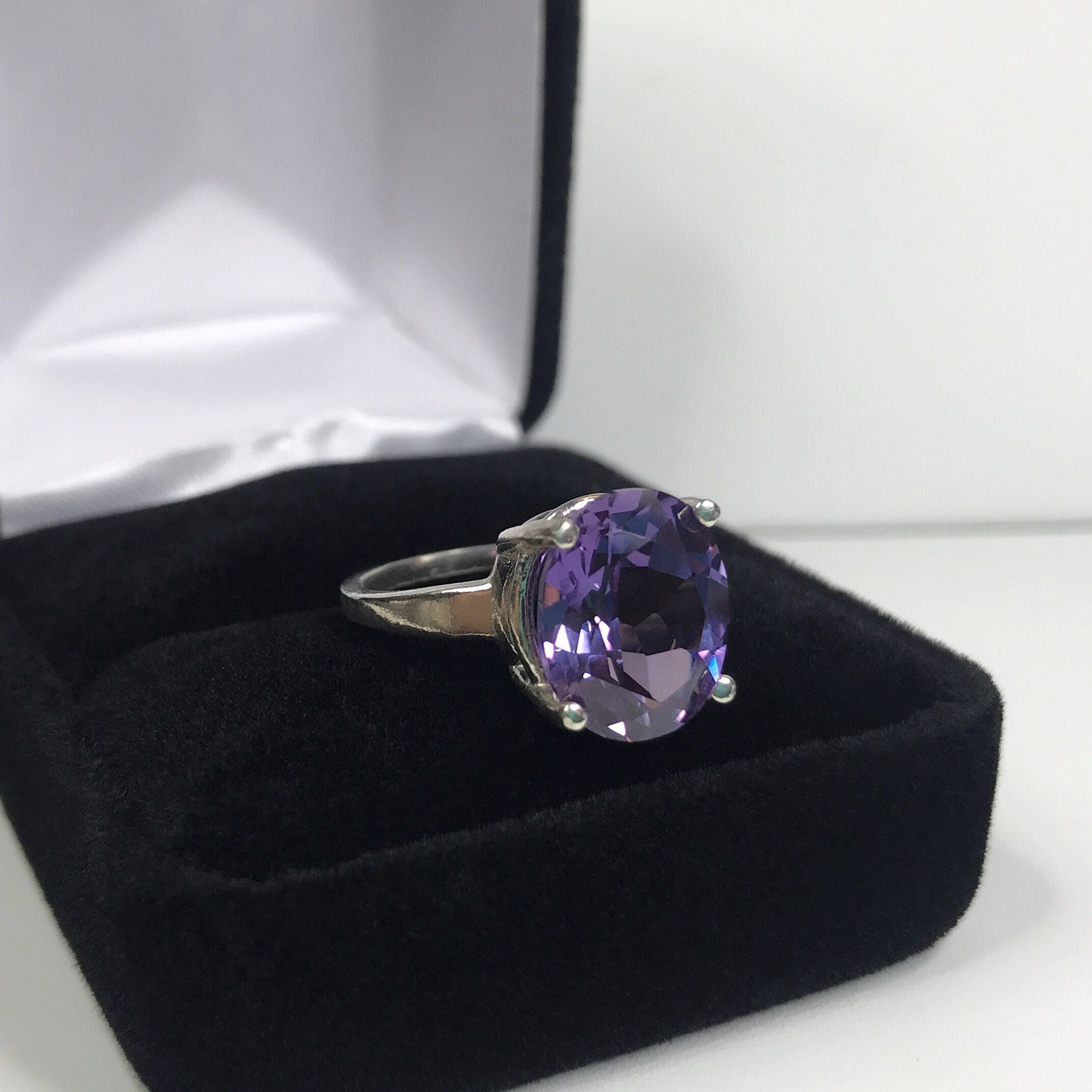 BEAUTIFUL 6ct Alexandrite Ring Solitaire Sterling Sliver Size | Etsy