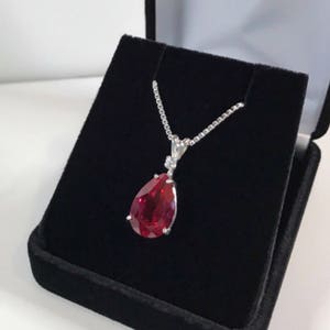 Beautiful 4ct Ruby & White Sapphire Sterling Silver Pendant Necklace ...