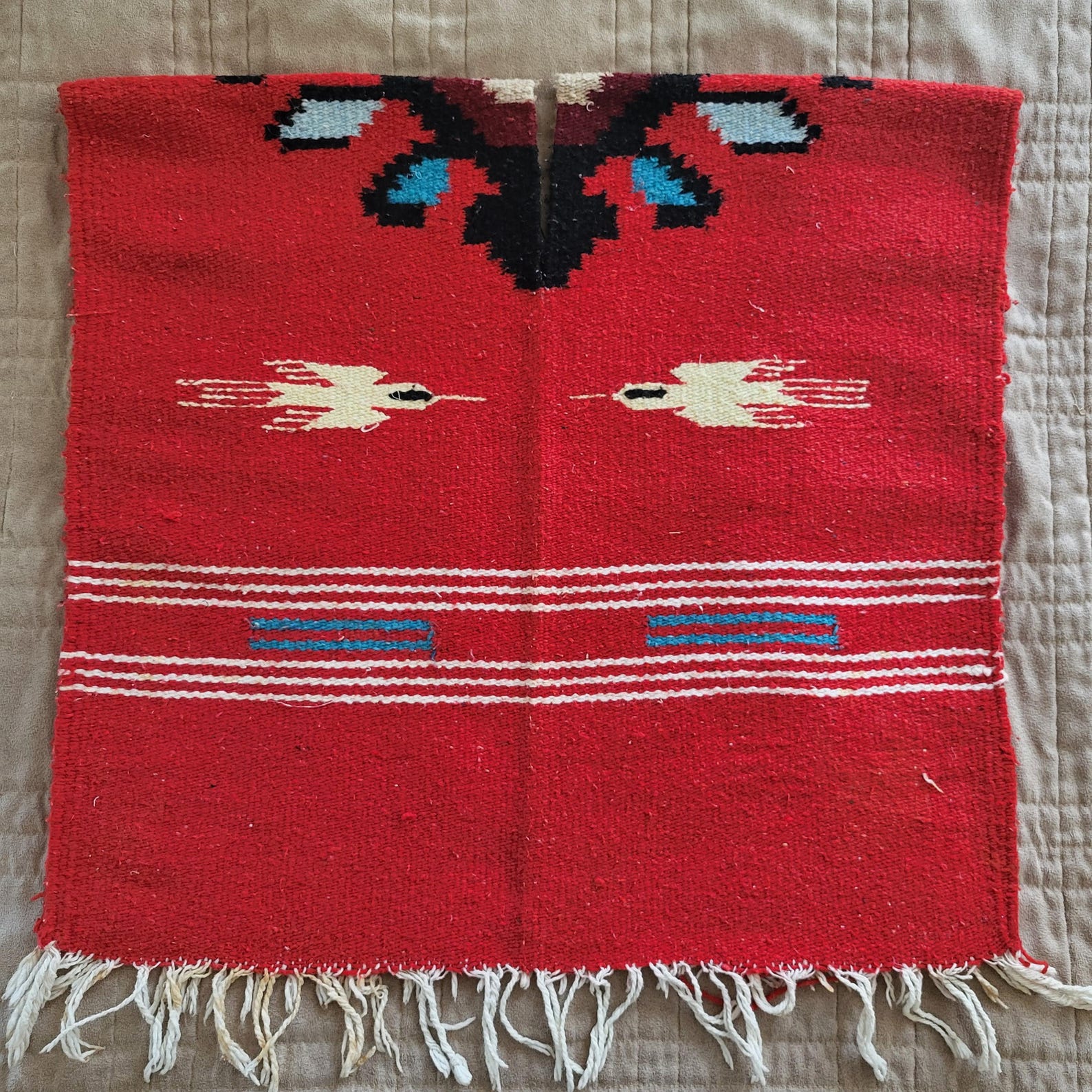 Hand Woven. Traditional Native American Poncho. Big Kid or Small Adult ...