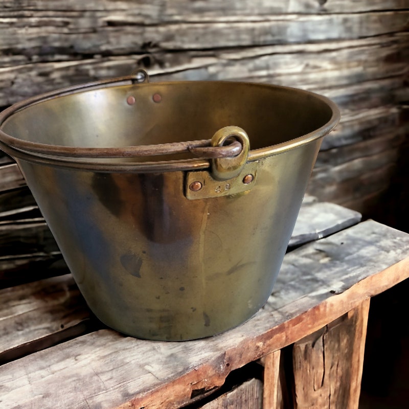 Antique Brass Bucket - Etsy