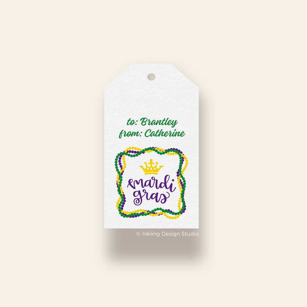 Canva Template Mardi Gras Parade Gift Tag Instant Download - Etsy