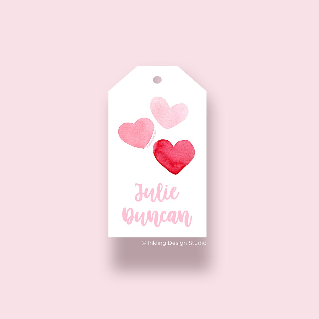 Canva Template Sweethearts Heart Valentines Birthday Gift Tag Instant ...