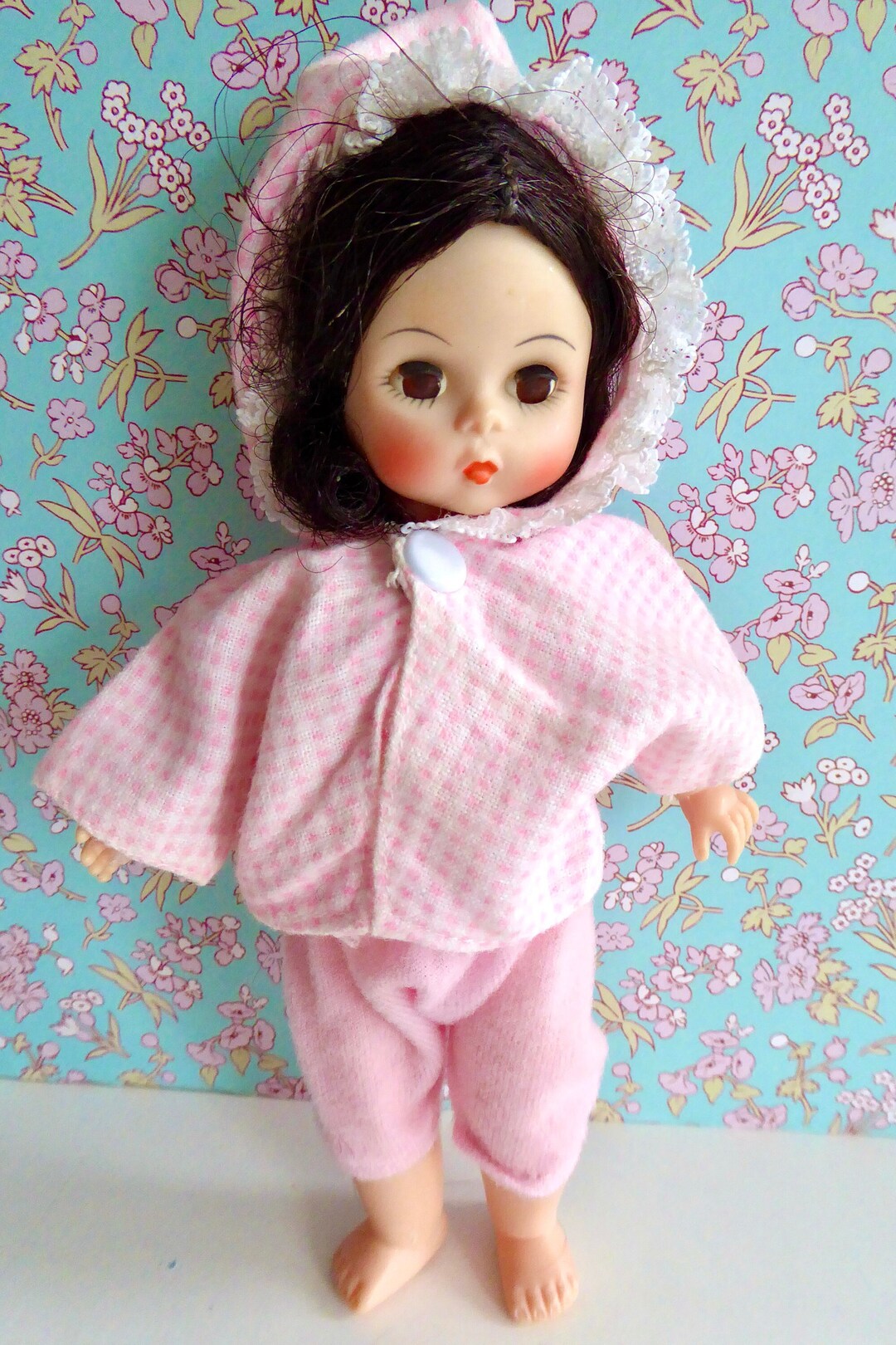 PINK DOLL PYJAMAS in Soft Brushed Cotton Ideal for 7-8in/16-19cm Dolls ...