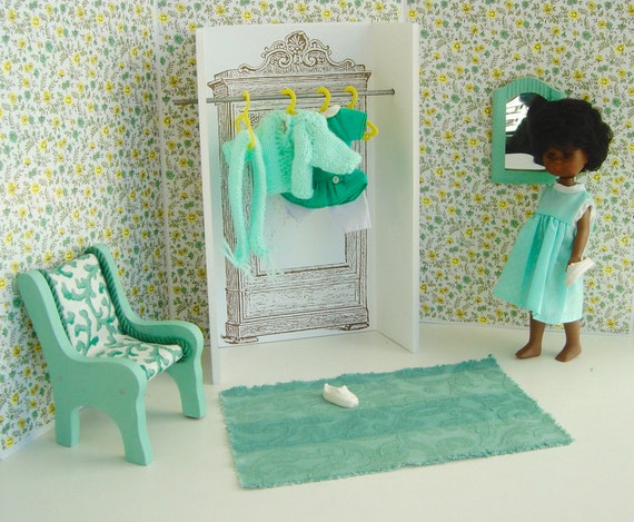 Mint Green DRESSING ROOM With Fold-flat Walls and Closet for - Etsy