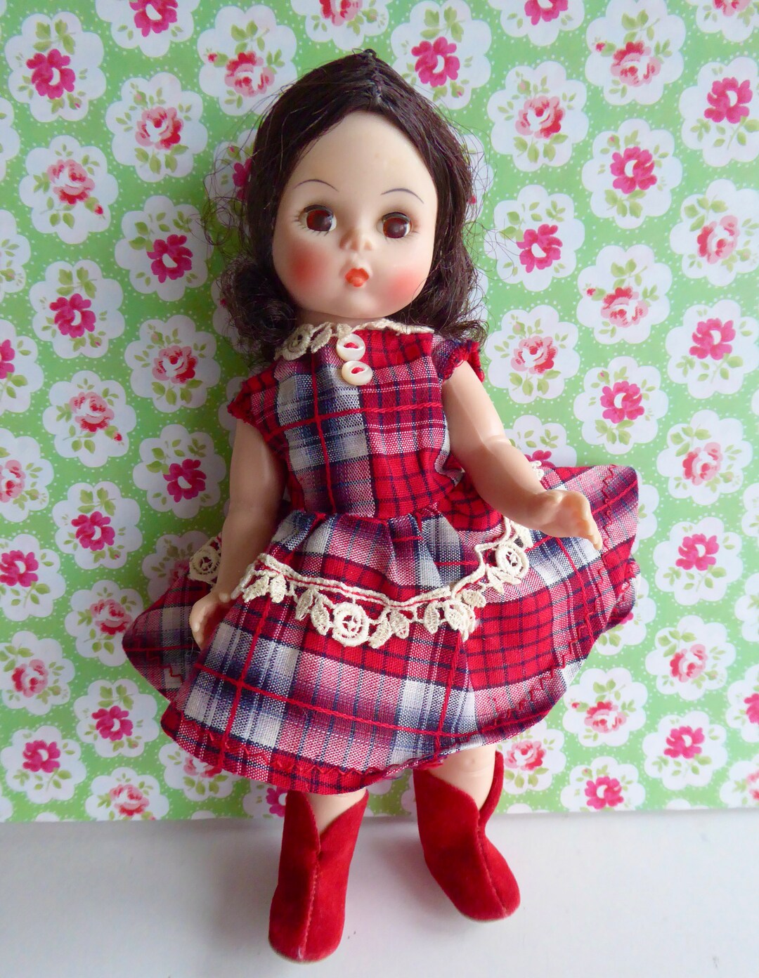 Handmade PLAID DOLL DRESS, to Fit 7-8in/16-19cm Dolls Like Amanda Jane ...