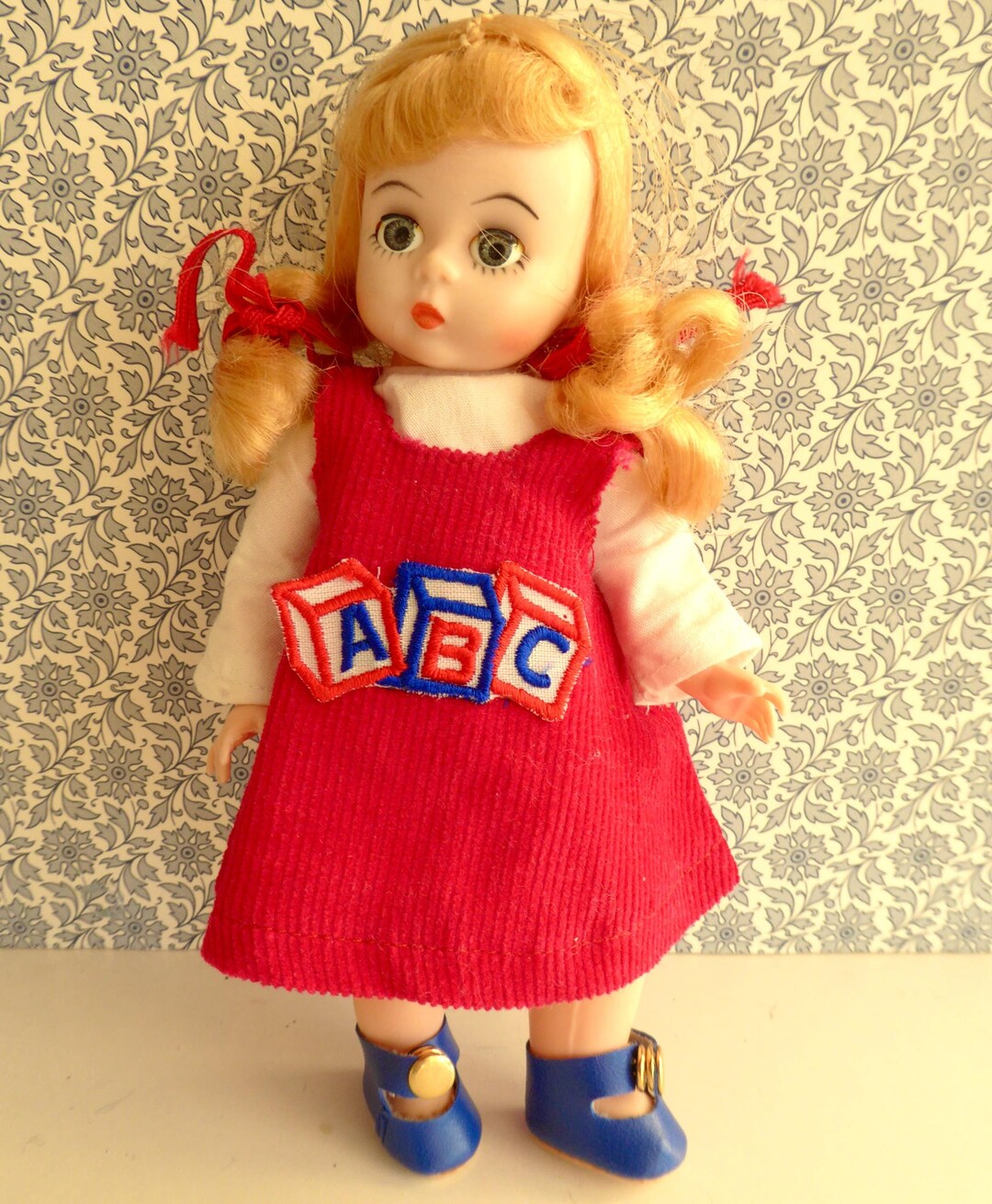 2 Piece VINTAGE DOLL OUTFIT - a Delightful Pinafore Dress & Shirt for 7 ...
