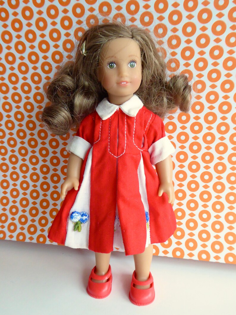 ORIGINAL PENNY BRITE Doll Dress in Red, With Deep White Pleats - Also ...