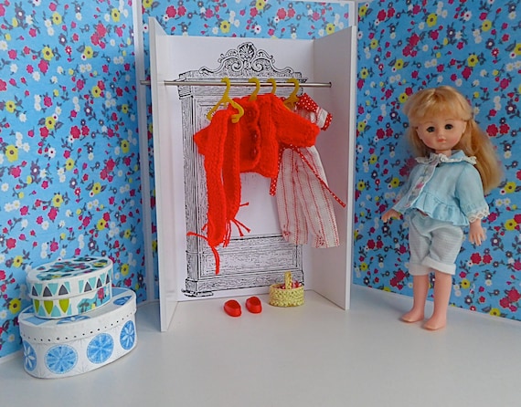 Bright Blue Dressing Room With WARDROBE and HAT BOXES for | Etsy