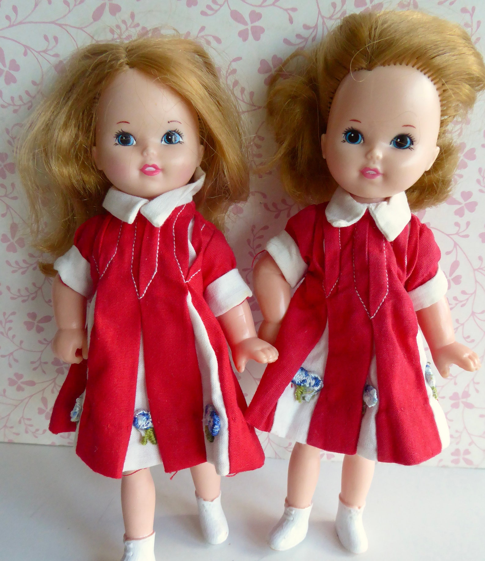 ORIGINAL PENNY BRITE Doll Dress in Red, With Deep White Pleats - Also ...