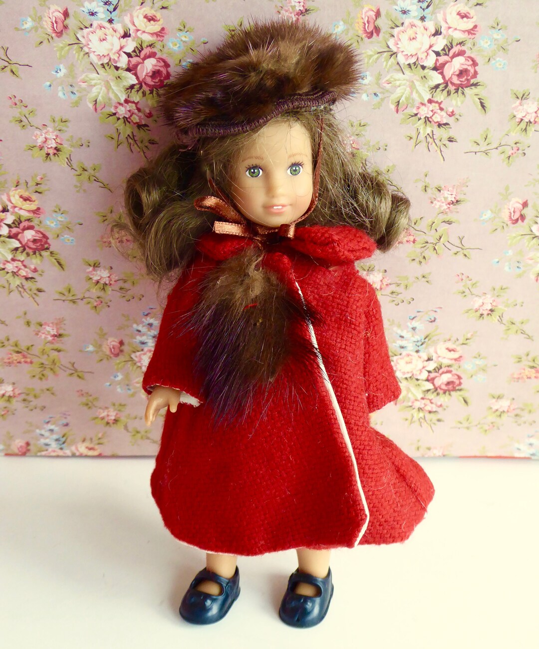 Sale * Vintage MINK-TRIMMED DOLL Coat and Mink Pillbox Hat for Skinny 7 ...