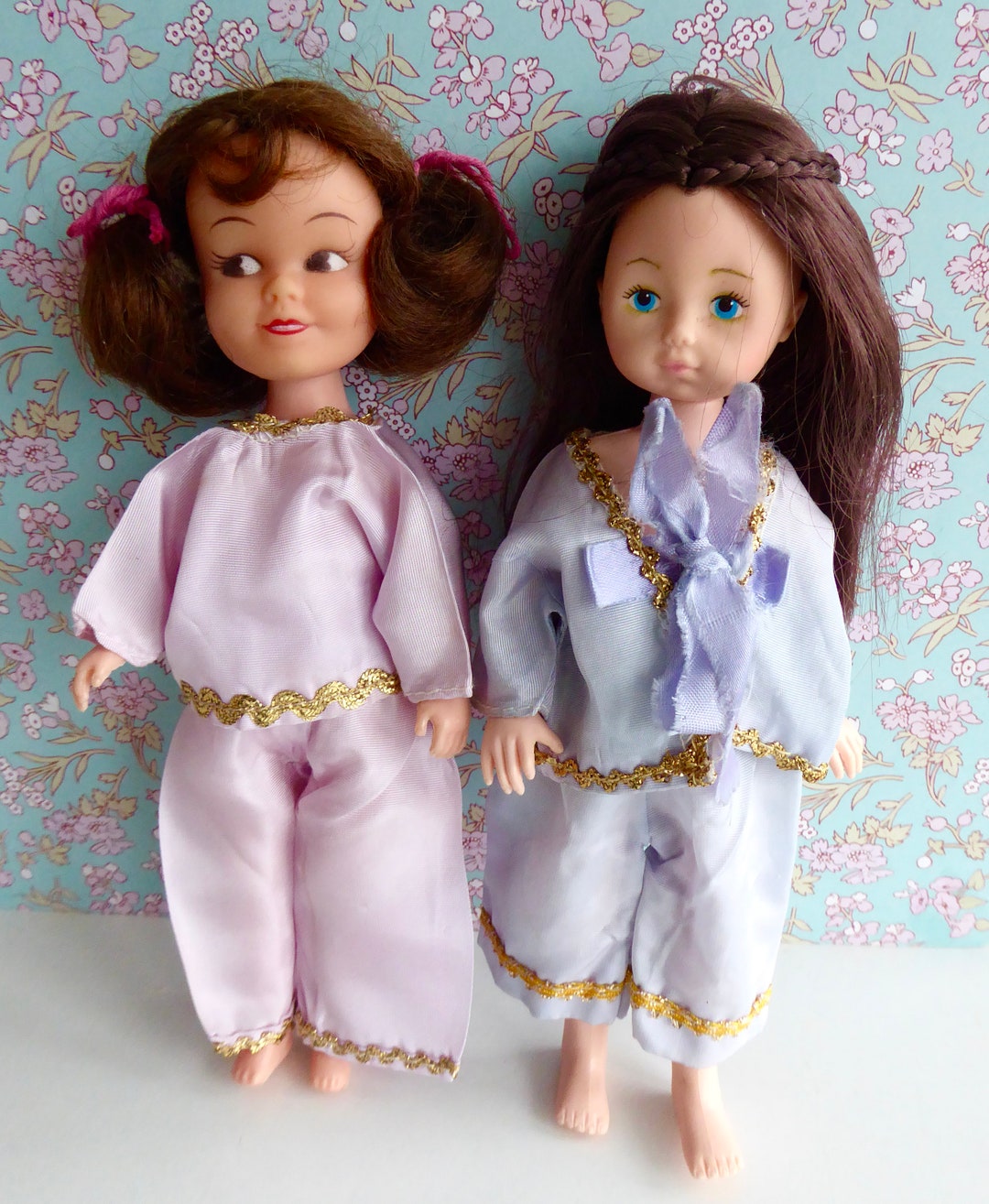 1950s GINNY DOLL PYJAMAS or Loungewear in Pale Taffeta - a Luxe Treat ...