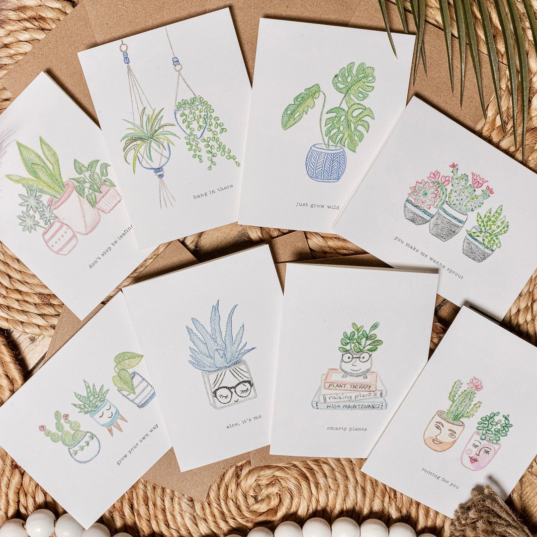 Plant Obsession Note Card Set of 8 - Etsy