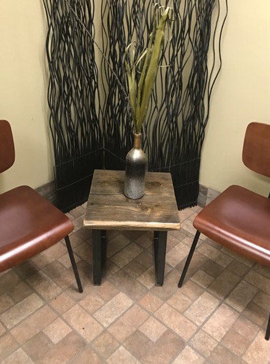 Rustic Side/end Table/stool With Metal Legs and Reclaimed Wood | Etsy