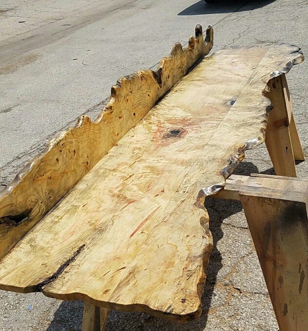 Live Edge Elm Bar With Backsplash- the Baller - Etsy