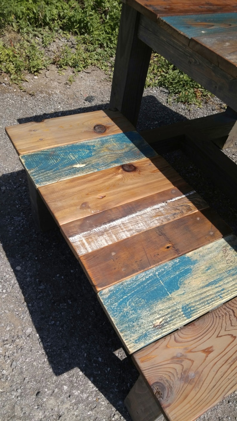 Rustic Beach Shack Table With Wooden Trestle Base - Etsy