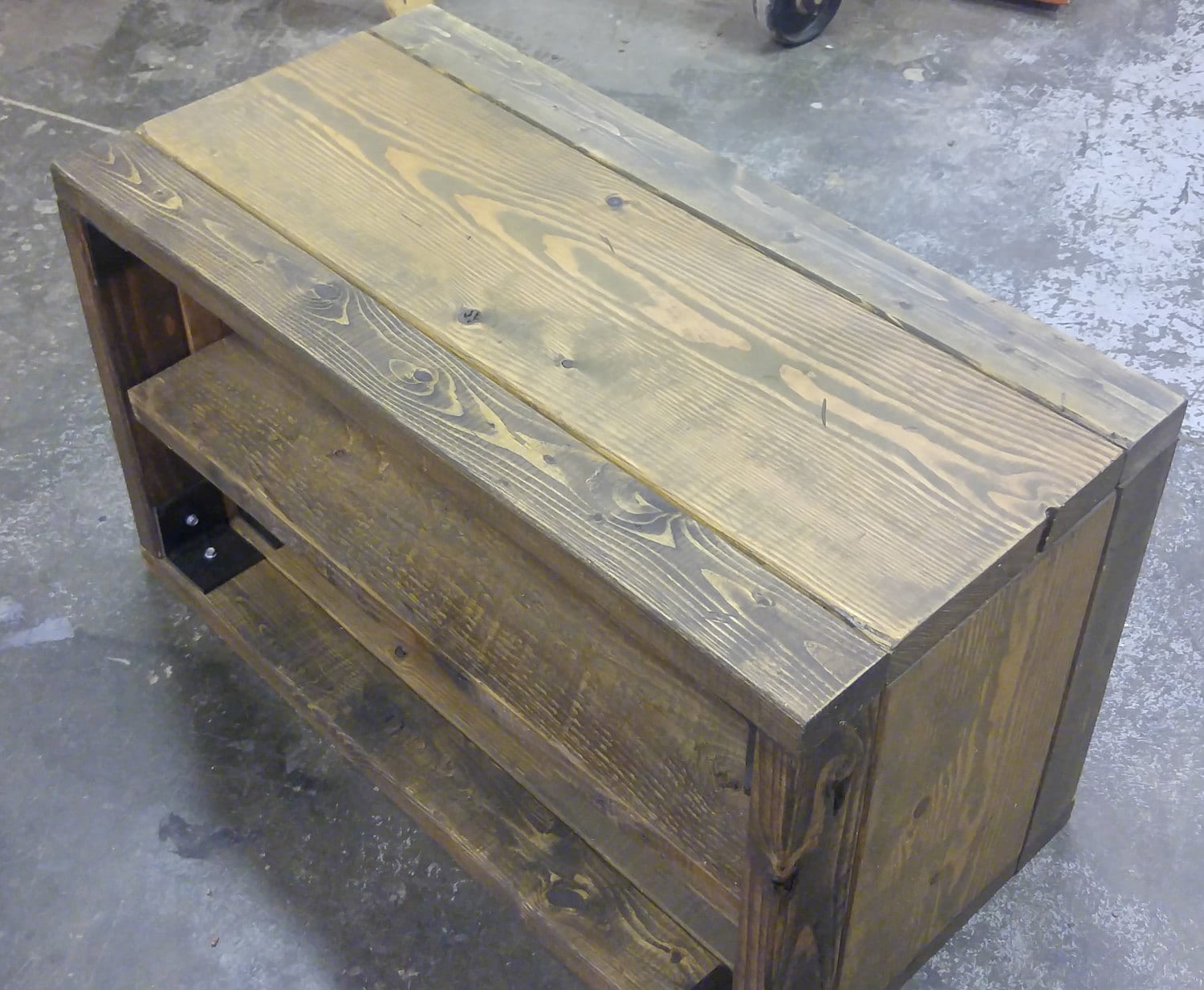 Rustic Aged Three Toned Wooden Shelving Unit TV Stand | Etsy