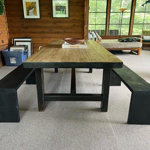Long Modern Single Black Bench - Etsy