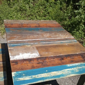 Rustic Beach Shack Table- With Wooden Trestle Base - Etsy
