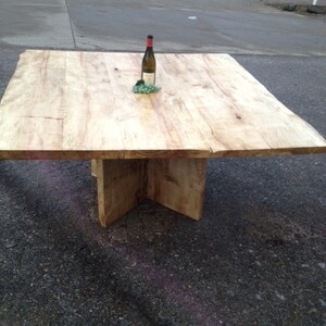 Live Edge Square Table - Hard Maple, With Wooden X-leg- "the Maple ...
