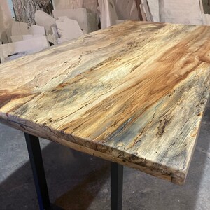 The Dali- Highly Spalted Hardwood Sycamore Dining Table With Metal Legs ...