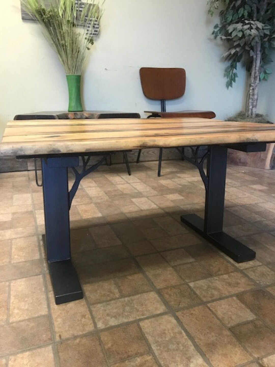 Metal Table Legs/metal I-legs With Tree Branch Supports - Etsy