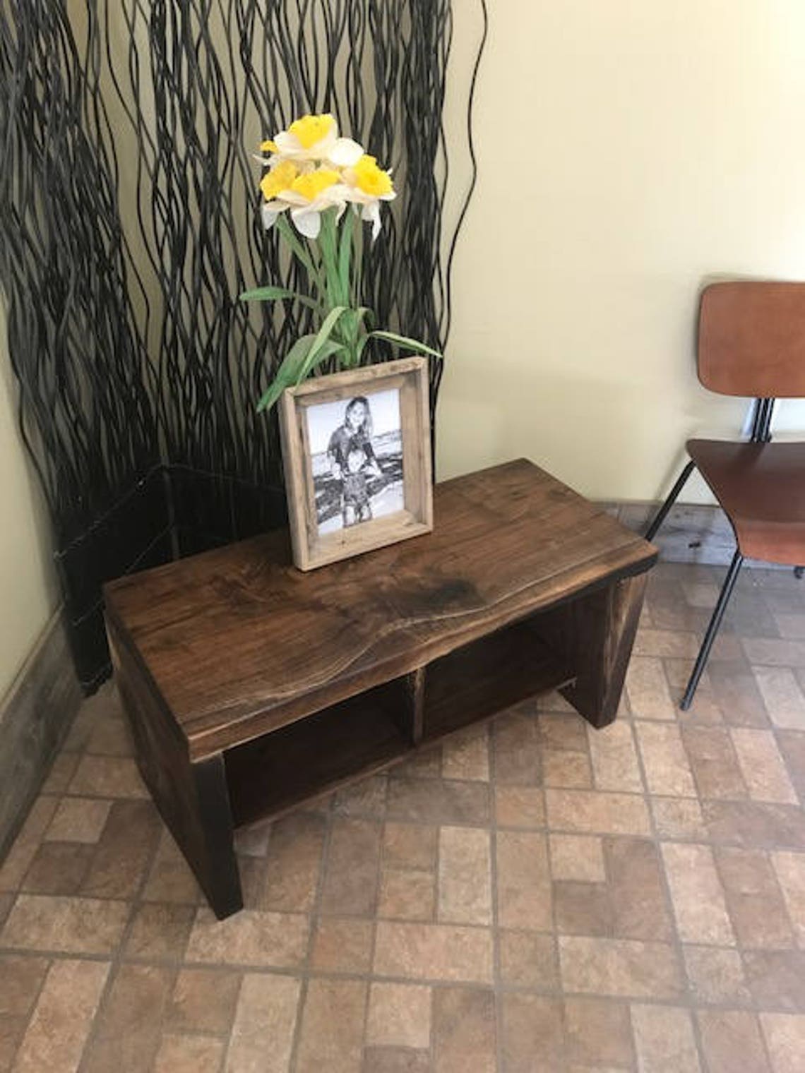 Coffee Table/bench W/ Storage Sleek Black Walnut - Etsy