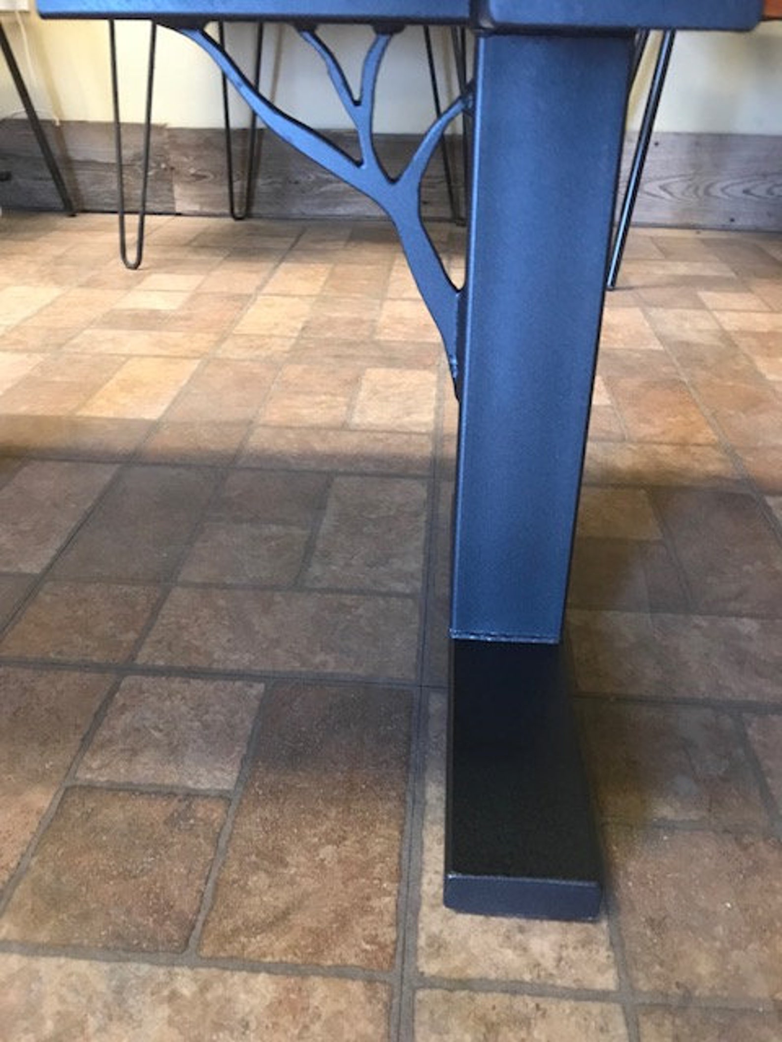 Metal Table Legs/metal I-legs With Tree Branch Supports - Etsy