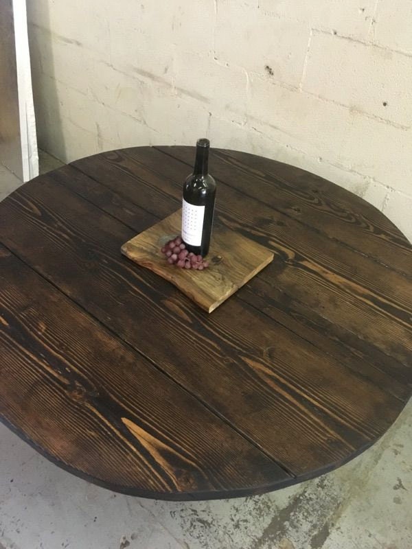 Wooden Circle-shaped Dining Table the Rustic | Etsy