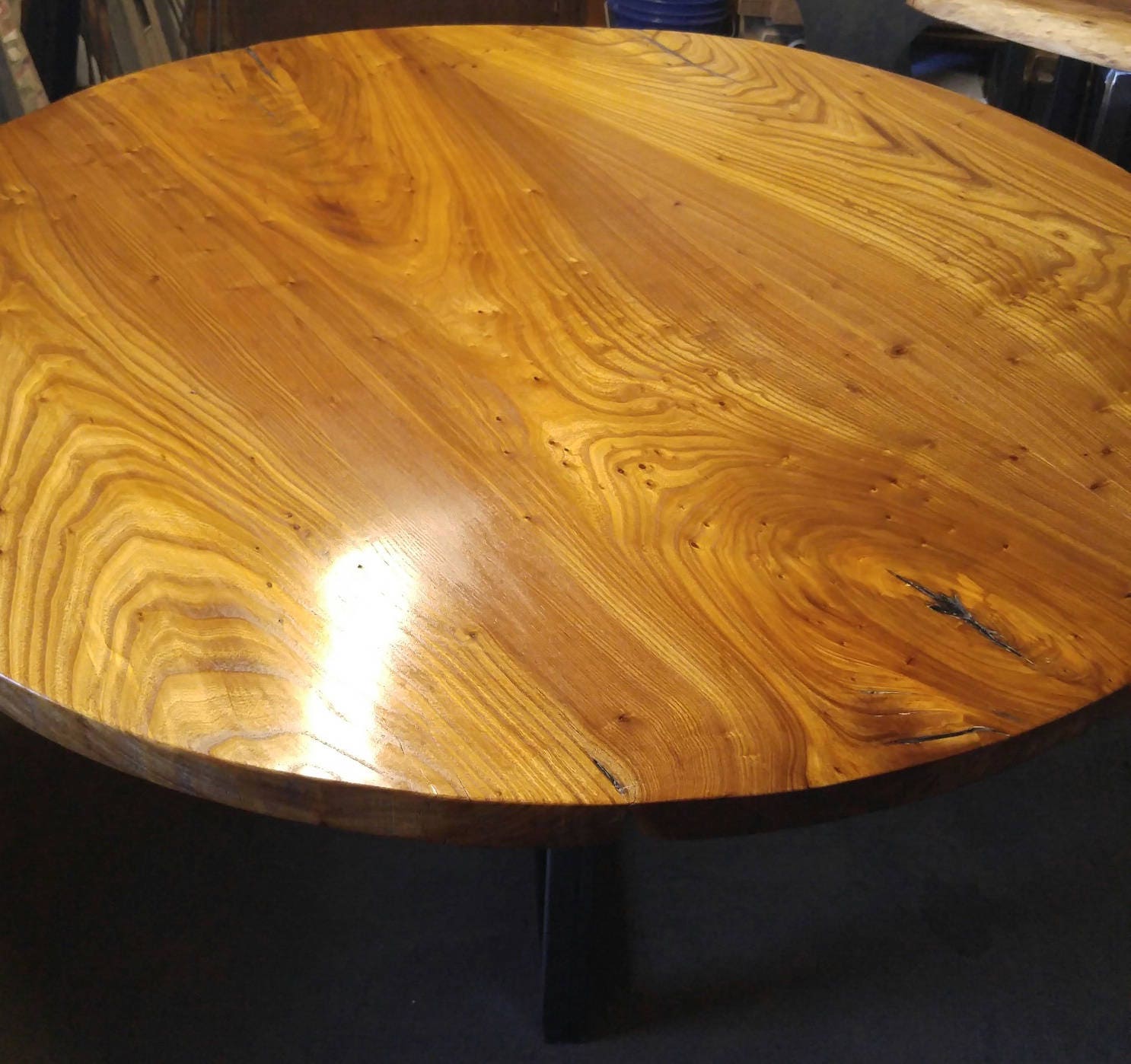 Hardwood Round Tables Circle of Beauty with X shaped metal | Etsy