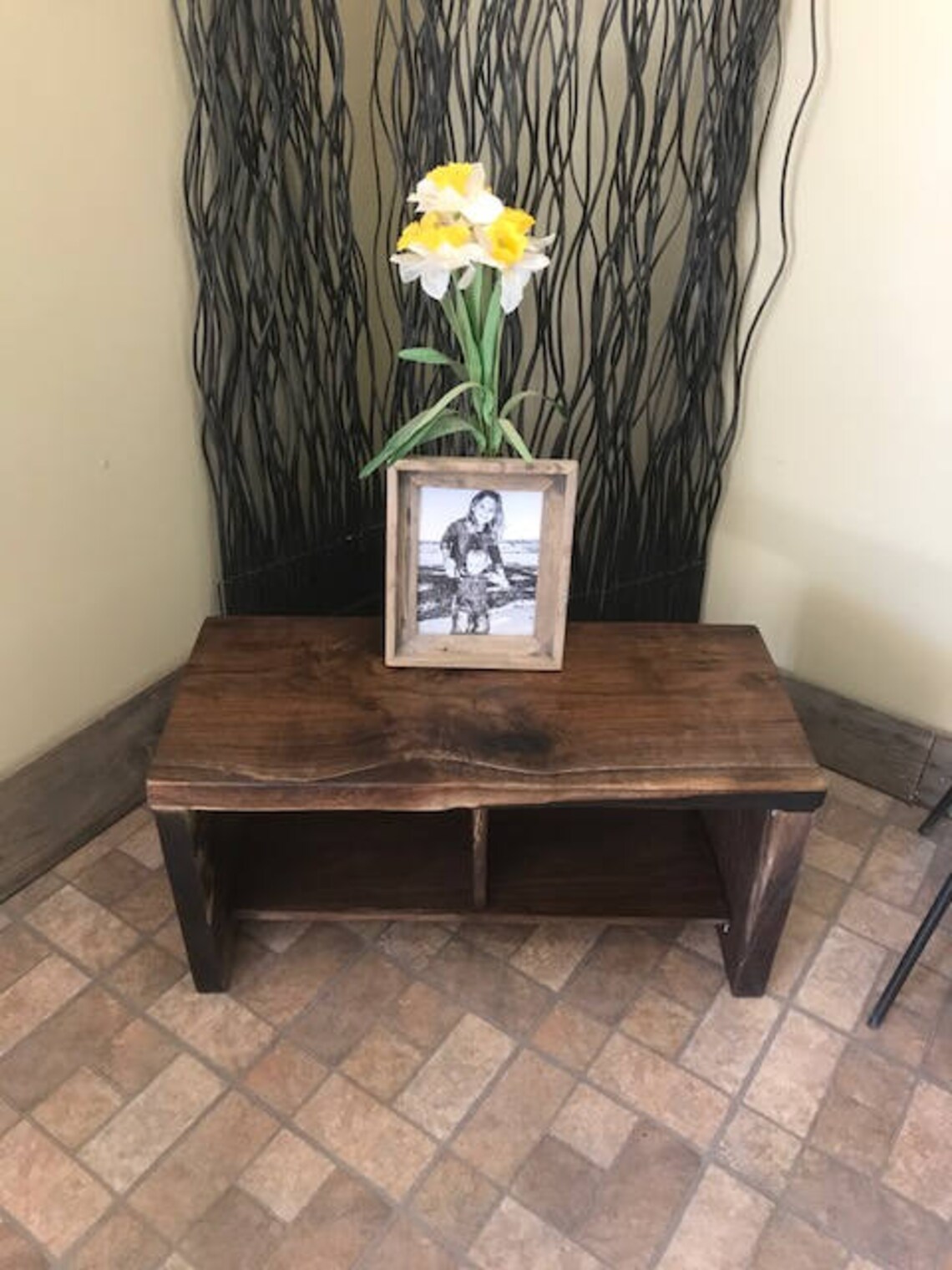 Coffee Table/bench W/ Storage Sleek Black Walnut | Etsy