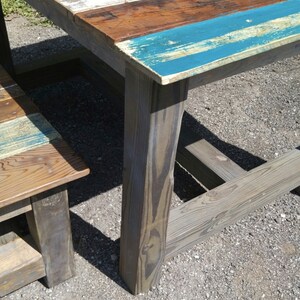 Rustic Beach Shack Table- With Wooden Trestle Base - Etsy