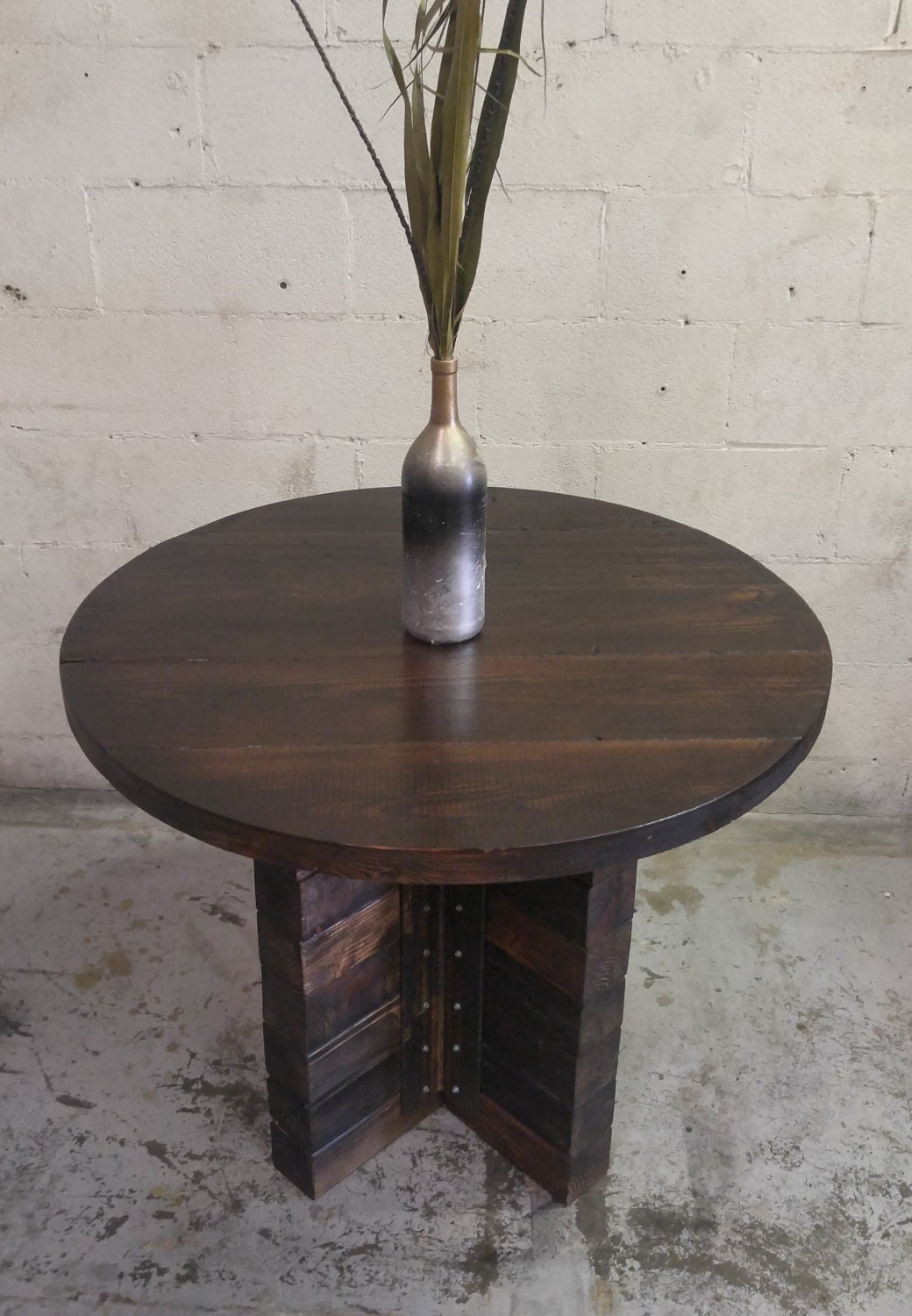 Wooden Circle-shaped Dining Table the Rustic | Etsy