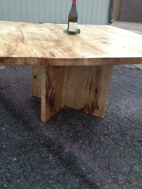 Live Edge Square Table - Hard Maple, With Wooden X-leg- "the Maple ...