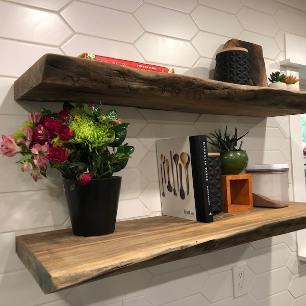 Live Edge Floating Shelf - Etsy