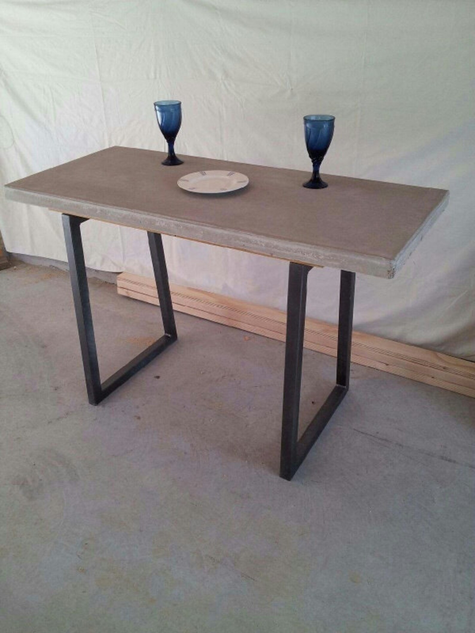 Concrete Desk Modern-industrial - Etsy