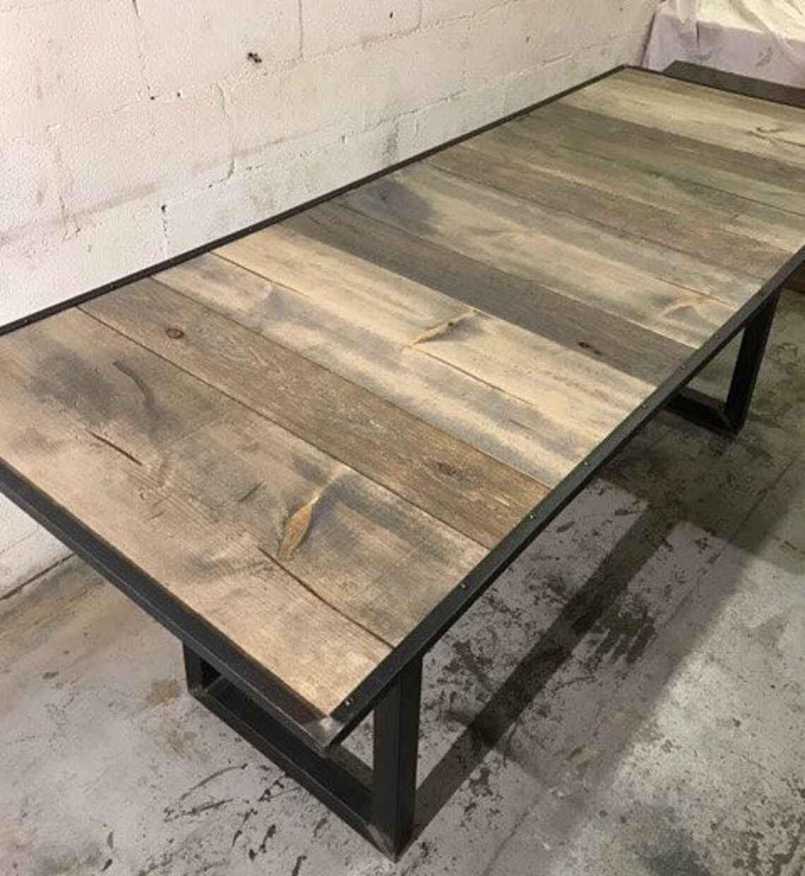 The Midtown Rustic/industrial Barnwood Table Made With a - Etsy