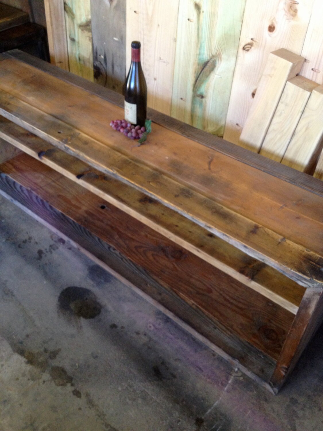 Rustic Aged Three Toned Wooden Shelving Unit TV Stand | Etsy