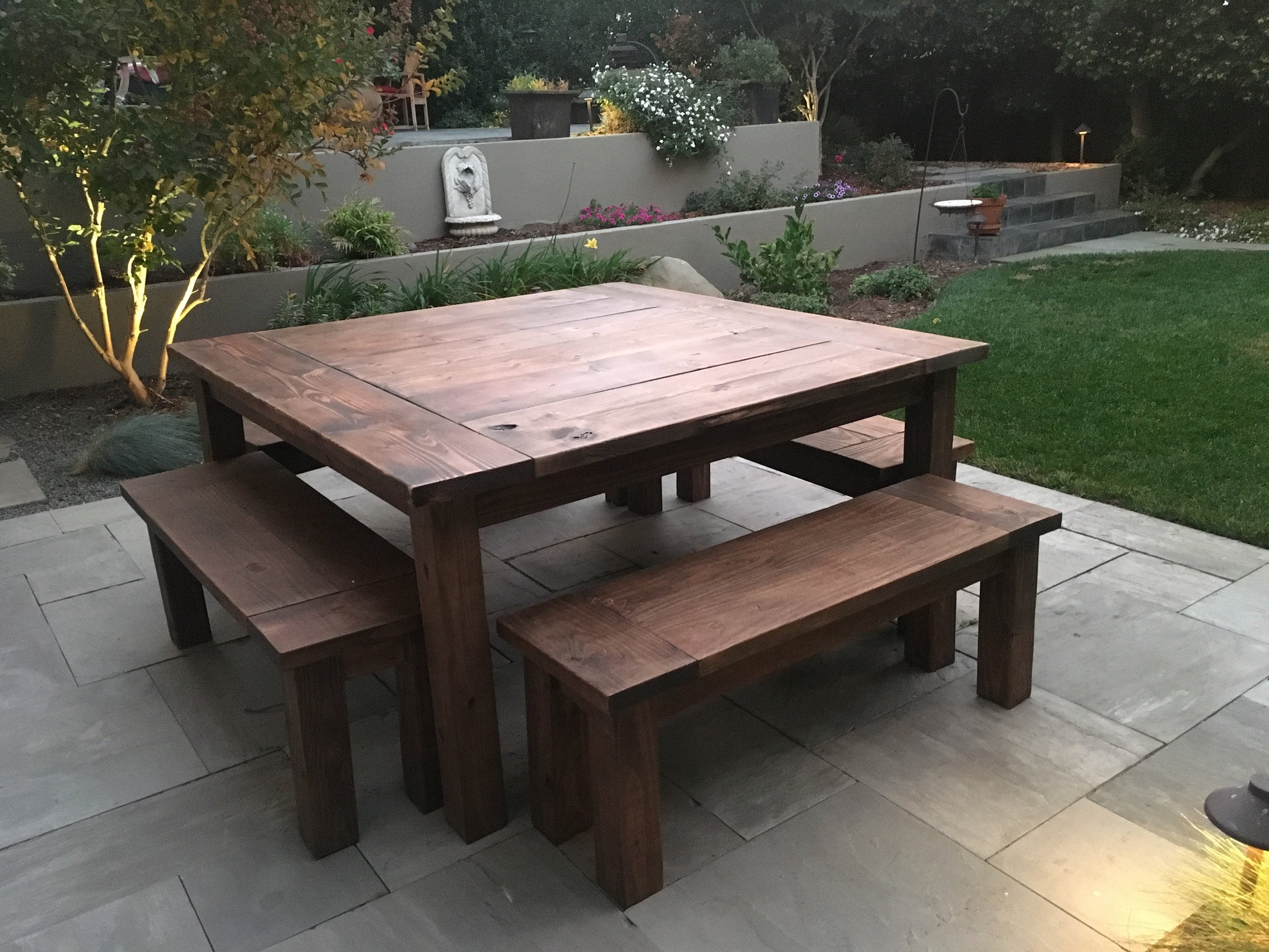 The Farmhouse Square-- Farmhouse Table With Benches Sold Seperatly - Etsy
