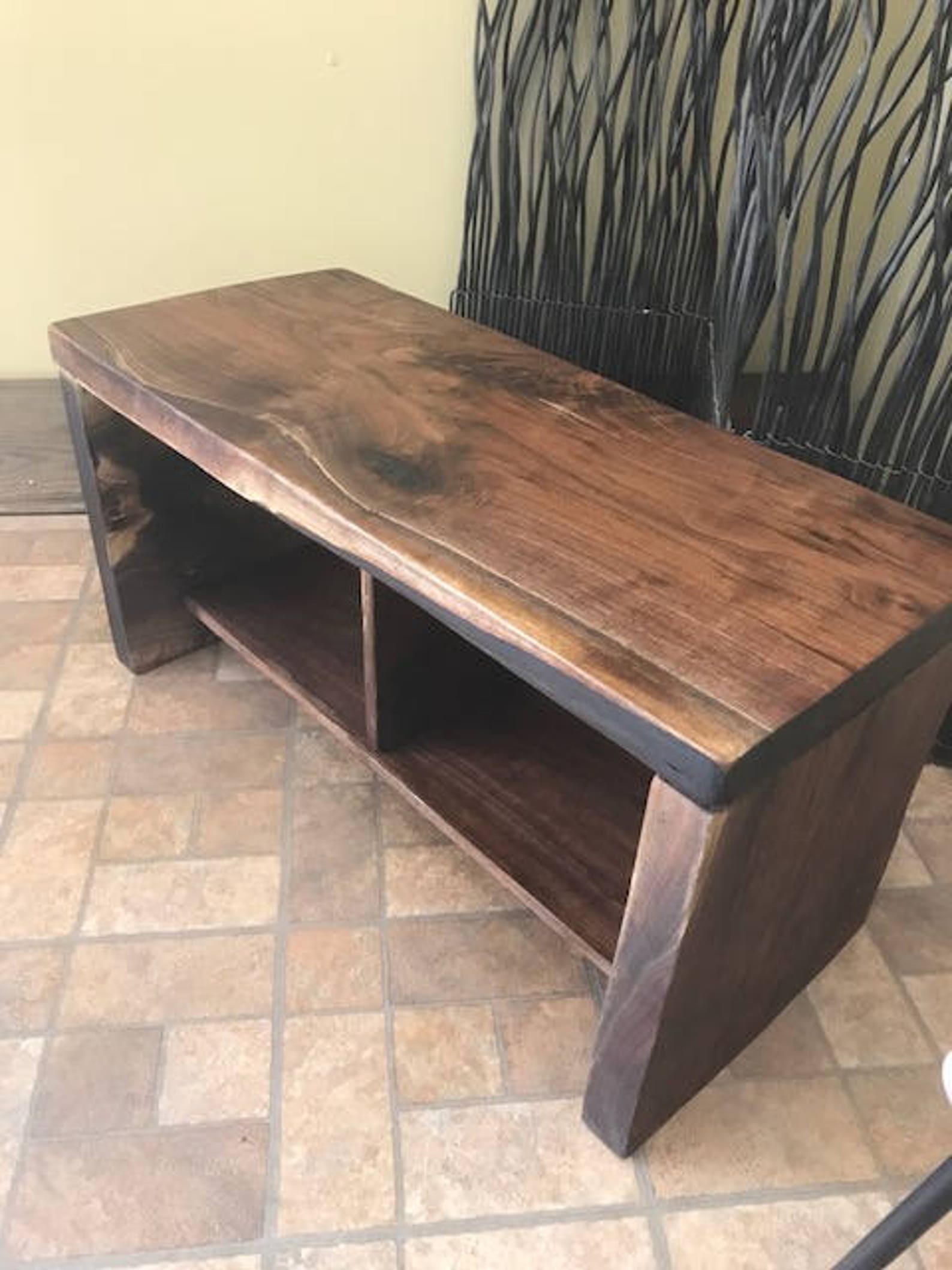 Coffee Table/bench W/ Storage Sleek Black Walnut - Etsy