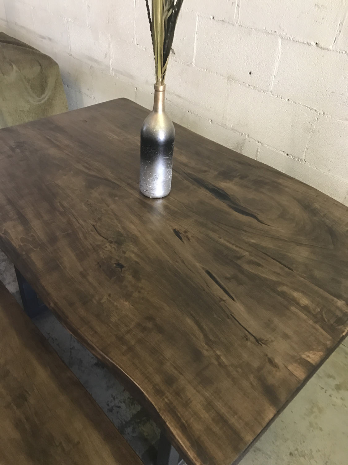 Live Edge Elm Slab Table Shot of Espresso | Etsy