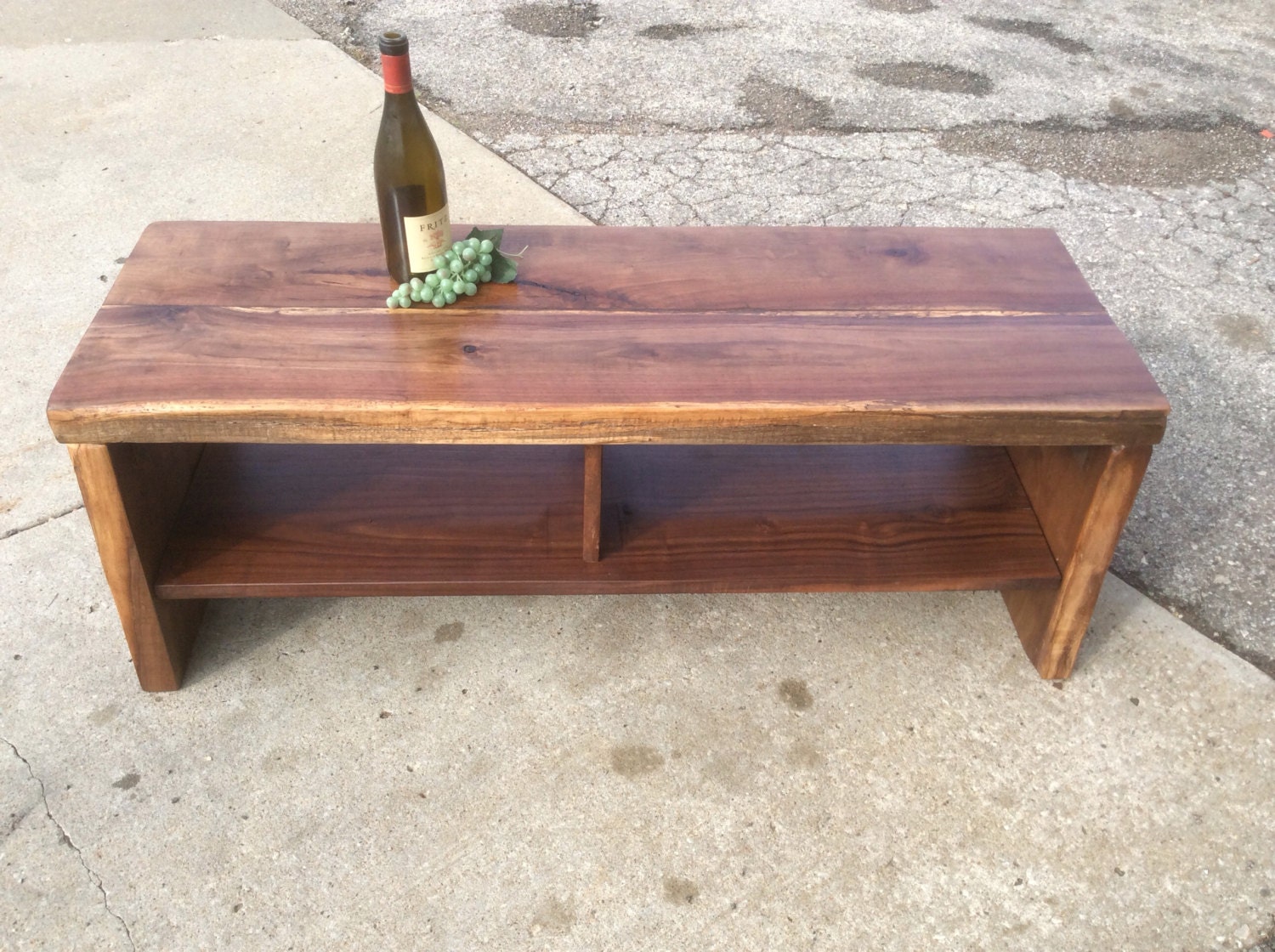 Coffee Table/bench W/ Storage Sleek Black Walnut - Etsy