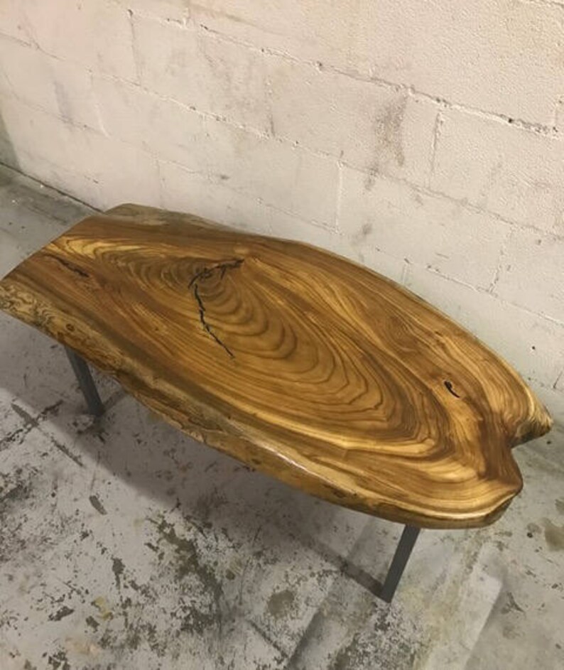 Live Edge Slab Coffee Table With Contemporary Style Metal Legs - Etsy ...