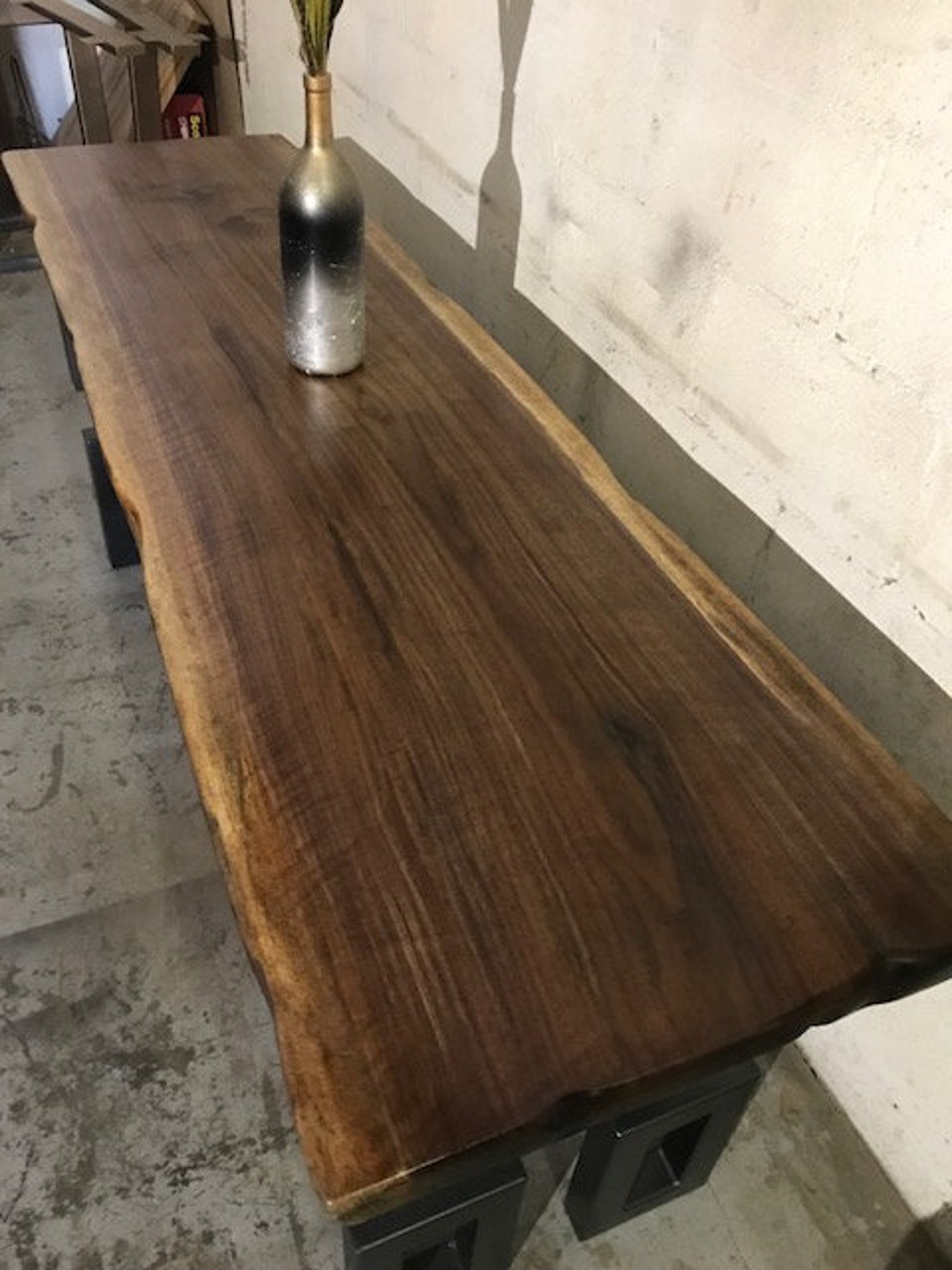 Live Edge Slab Desk the Escher Black Walnut - Etsy