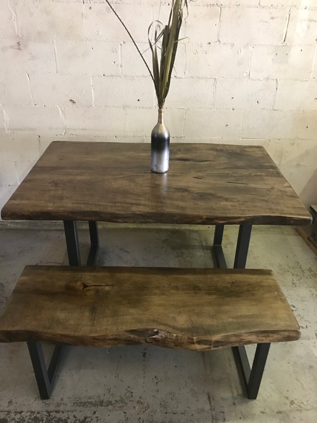 Live Edge Elm Slab Table - Shot of Espresso Color - Etsy