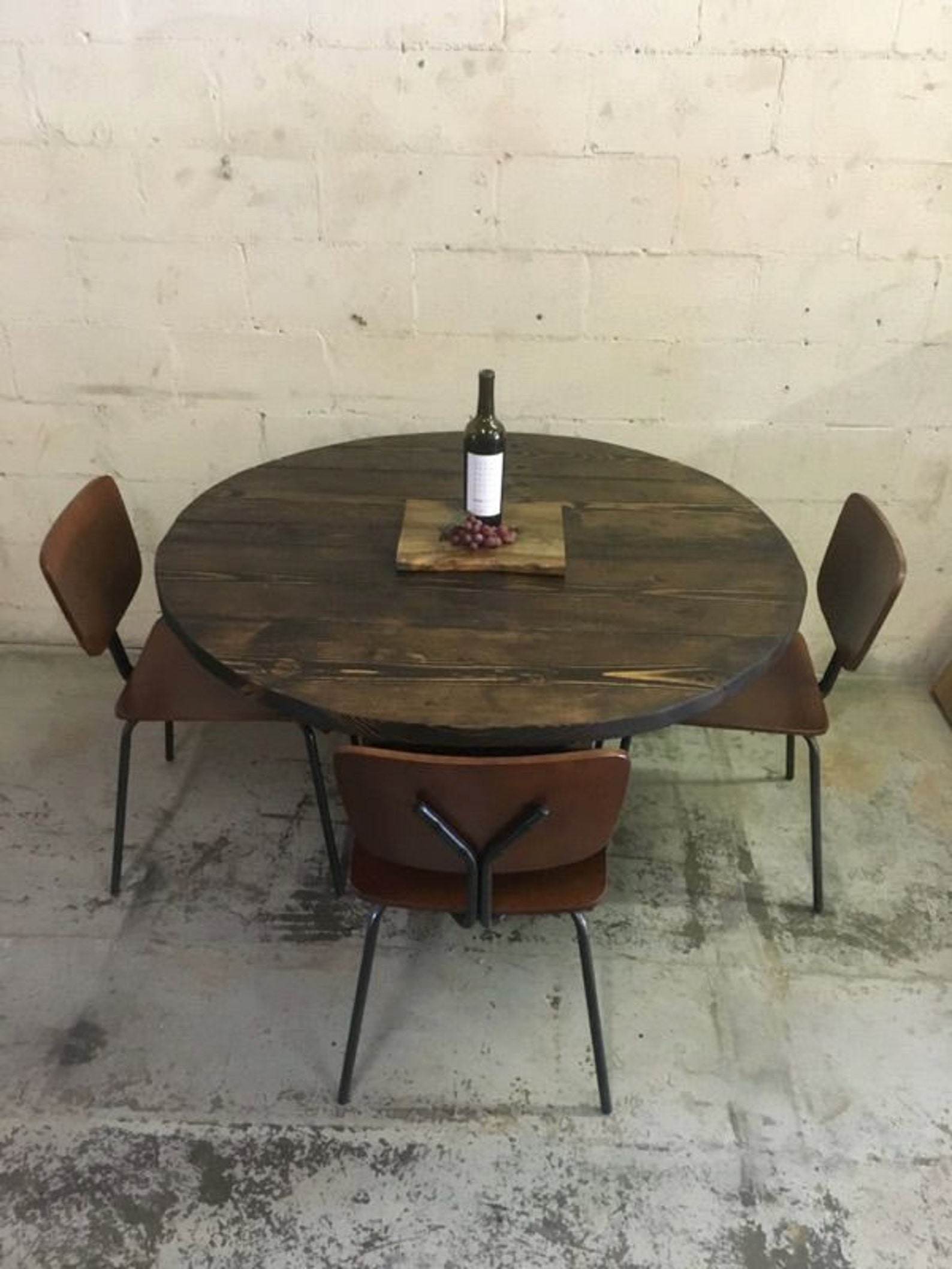 Wooden Circle-shaped Dining Table the Rustic - Etsy