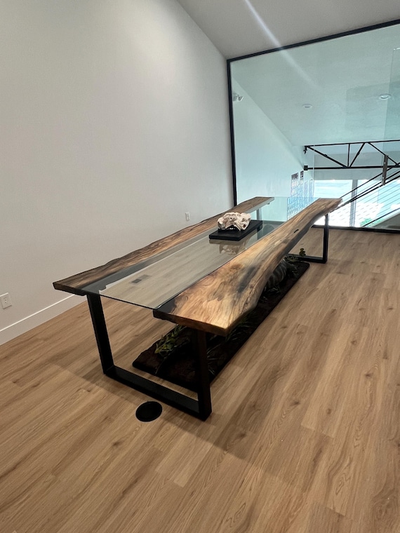 Live Edge Slab Table Legs 65 Live Edge/ Metal Base Ideas | Wood