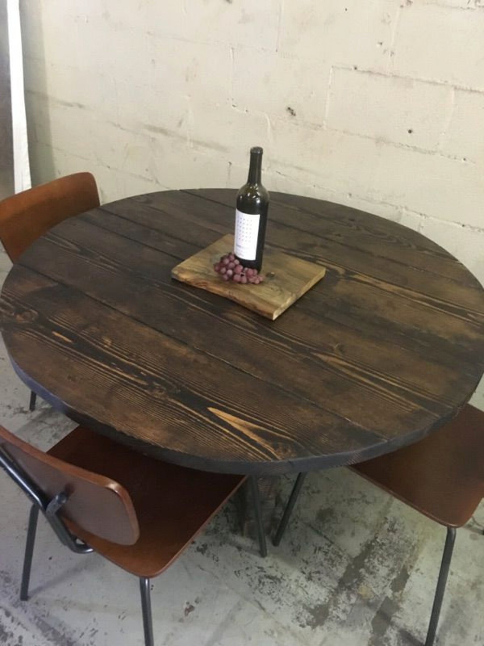 Wooden Circle-shaped Dining Table the Rustic - Etsy